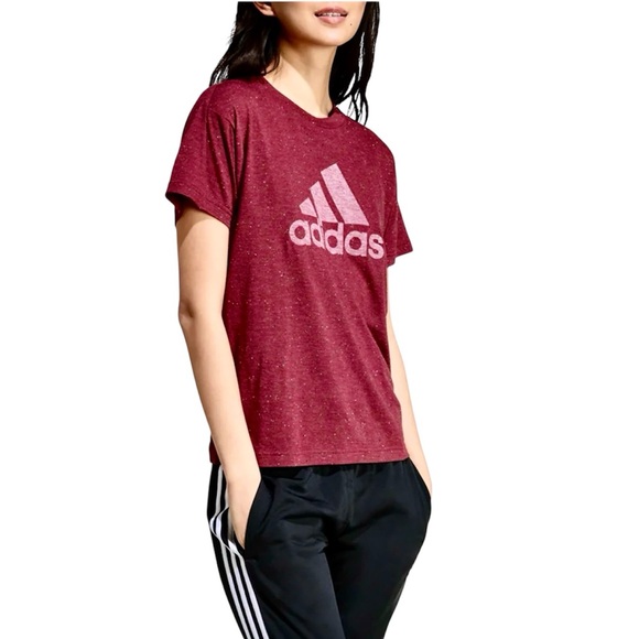 adidas | Tops | Adidas Winners 3 Speckled Wine Tee Sz L New | Poshmark